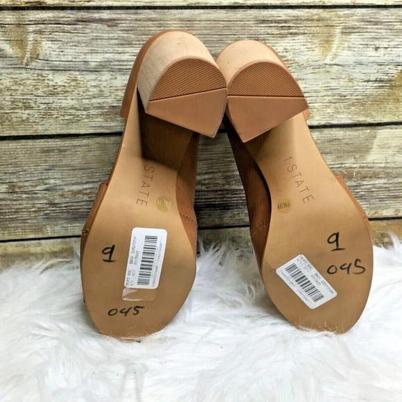 1. State | Shoes | State Amble Tan Brown Leather Block Heel Sandals ...